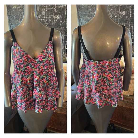 Pure Energy | Swim | Pure Energy Floral Layered Ruffle Tankini Swim Top ...